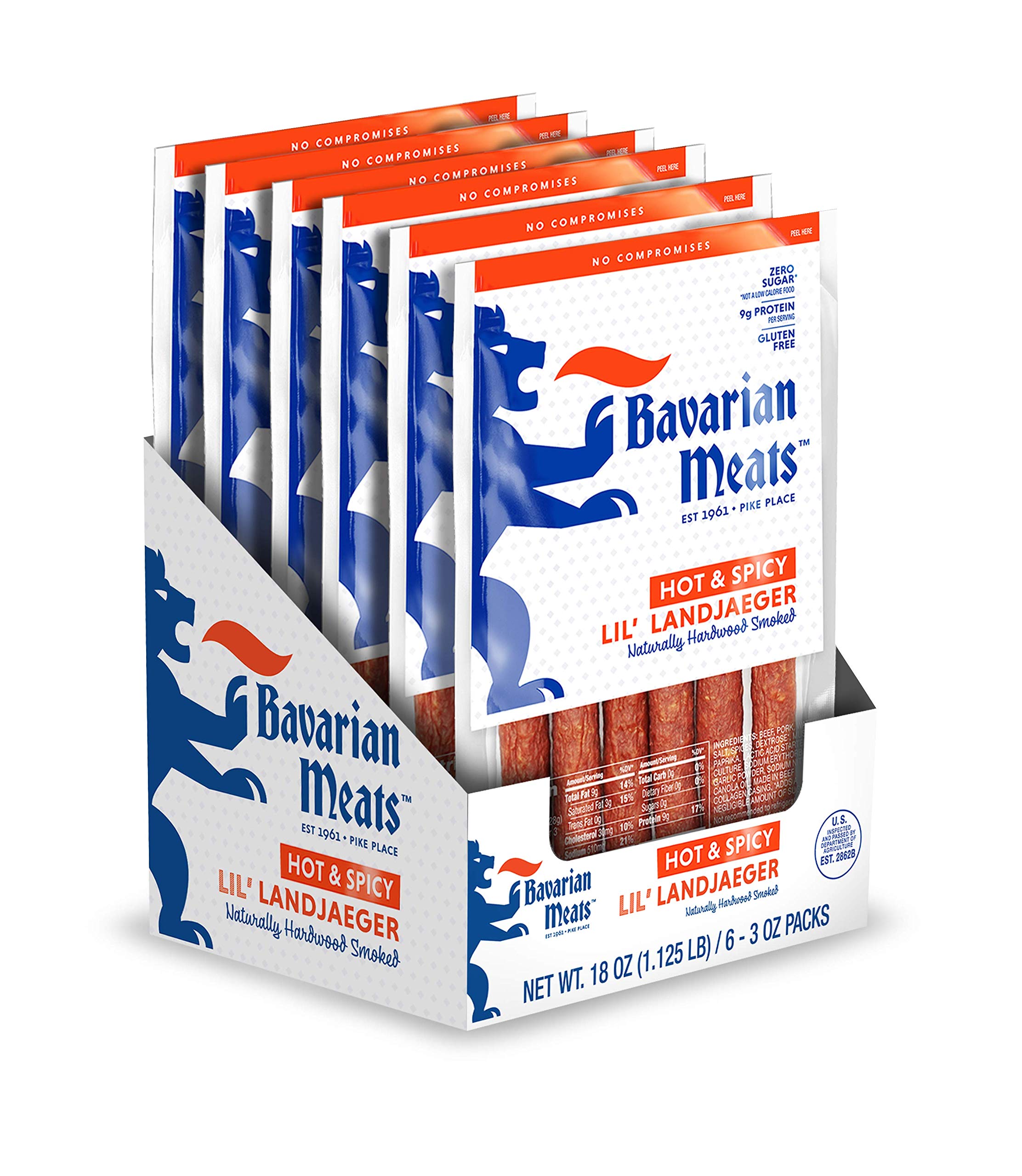 Bavarian Meatshot And Spicy Lil Landjaeger German Style Smoked Sausage ...