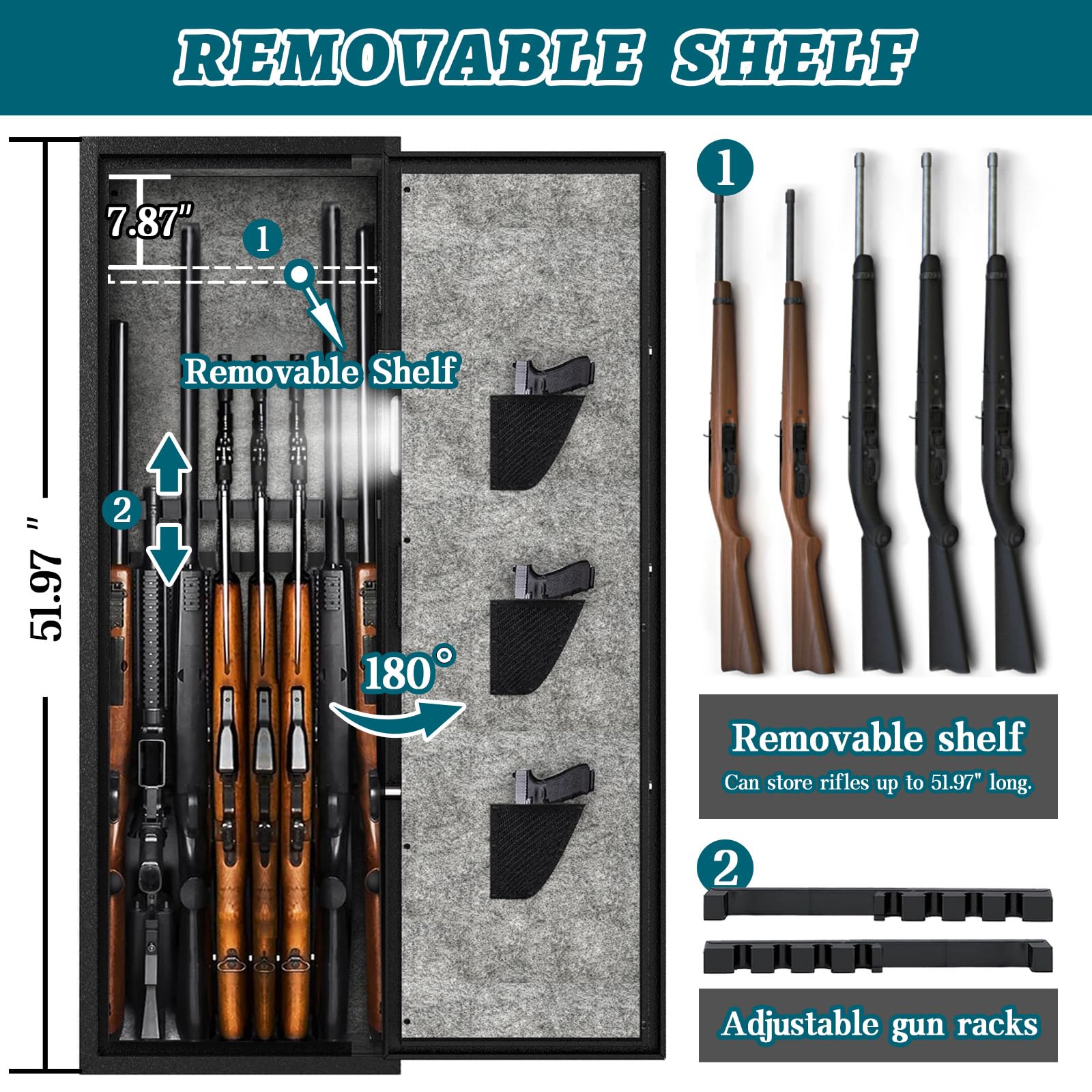 Snapklik.com : Aipuwo 6-8 Biometric Gun Safe Rifle For Home ...