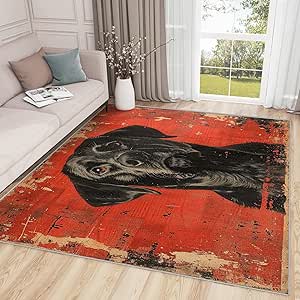 Amazon.com: SherAvant Black Lab Indoor Rug - 5x7 Rug - Black Lab Rug ...