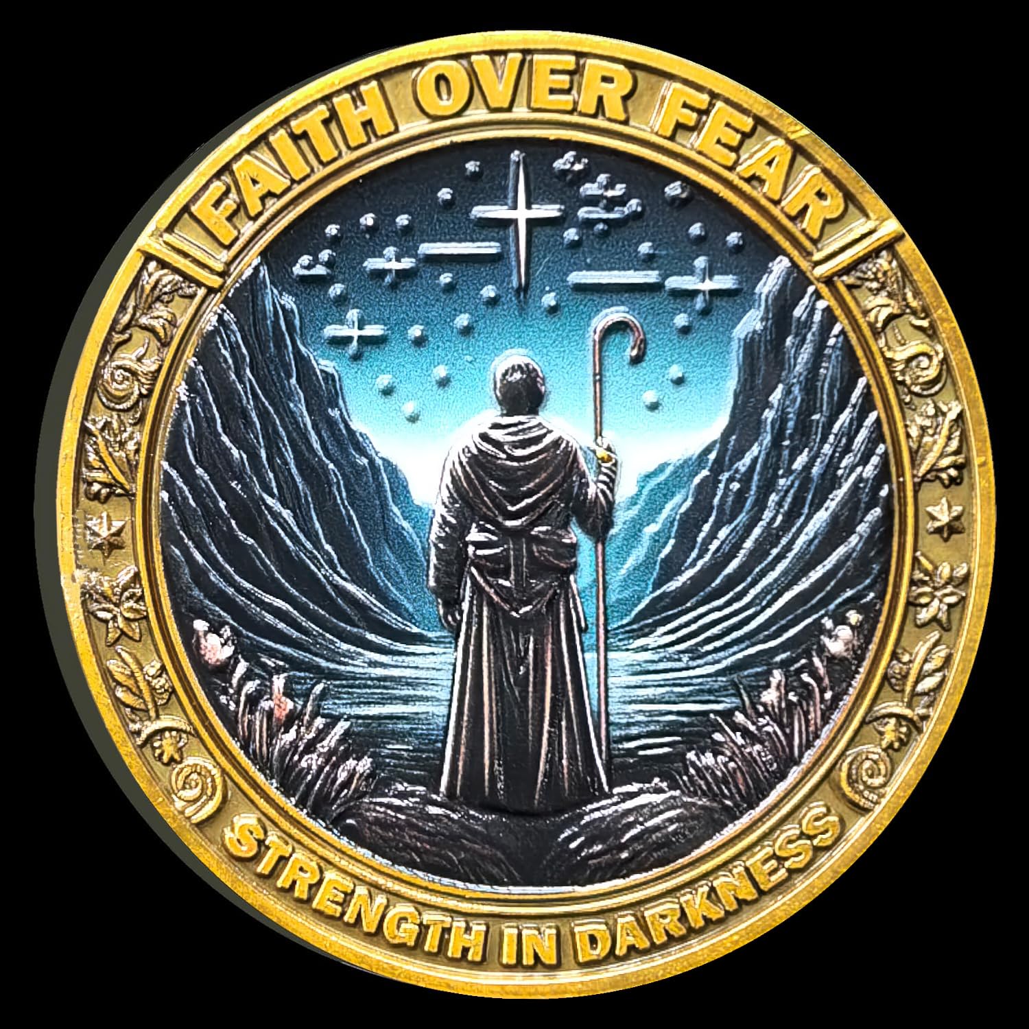 Amazon.com: Faith Over Fear Challenge Coin - Psalm 23:4 Medallion for ...