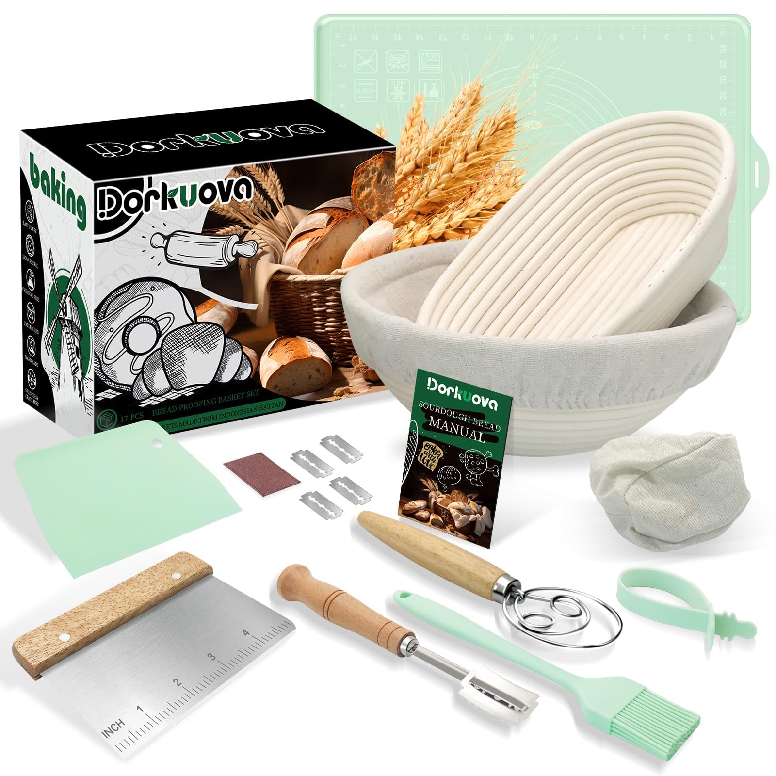 Amazon.com: Dorkuova Sourdough Bread Baking Starter Kit,Bread Ovens for ...