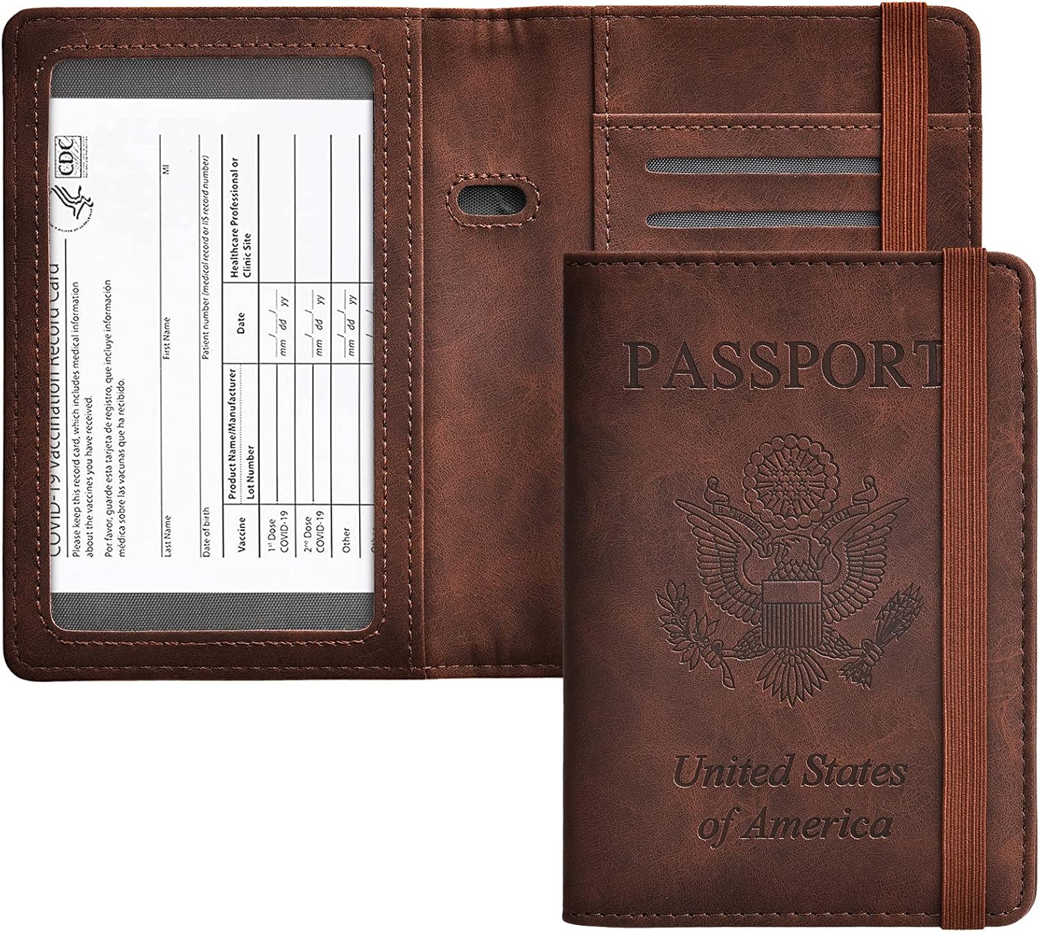 Amazon.com | HerriaT Passport and Vaccine Card Holder Combo,Cover Case ...