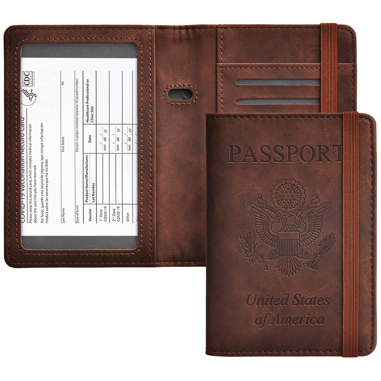 Amazon.com | HerriaT Passport and Vaccine Card Holder Combo,Cover Case ...