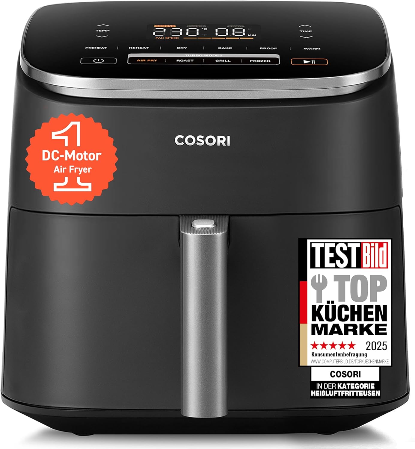 Cosori Turboblaze Airfryer Heißluftfritteuse, 9-in-1 Air Fryer XXL 6L ...
