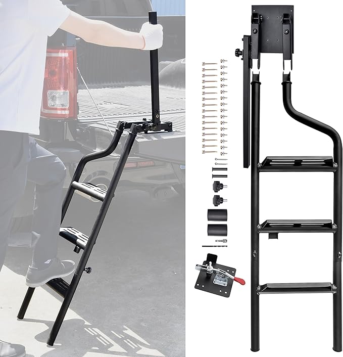 Amazon.com: POKIAUTO 42" Foldable Pickup Truck Tailgate Ladder with ...