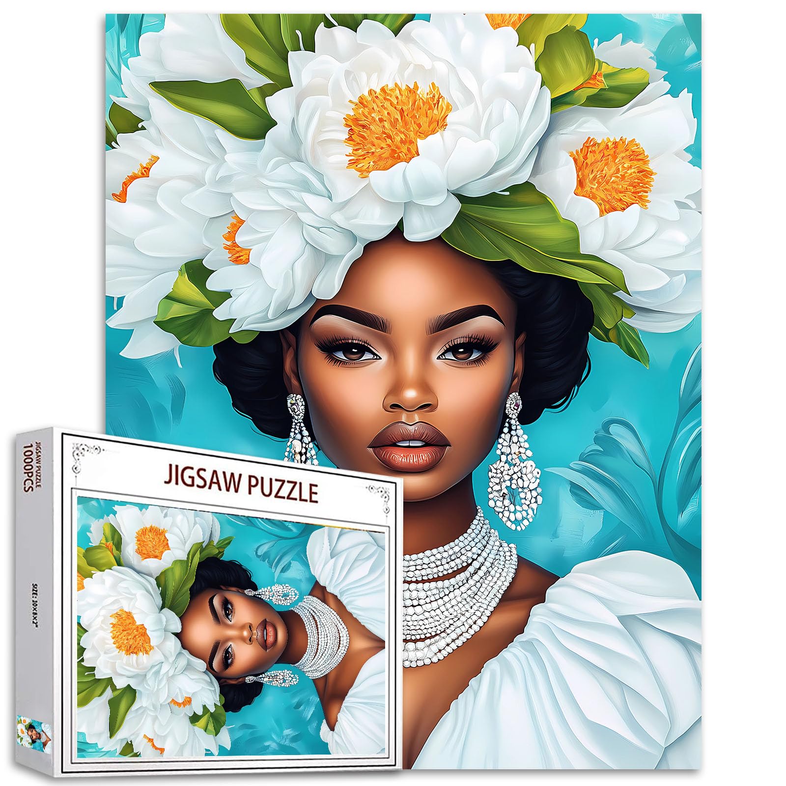 Amazon.com: Tucocoo Beautiful Black Woman Jigsaw Puzzles for Adults ...