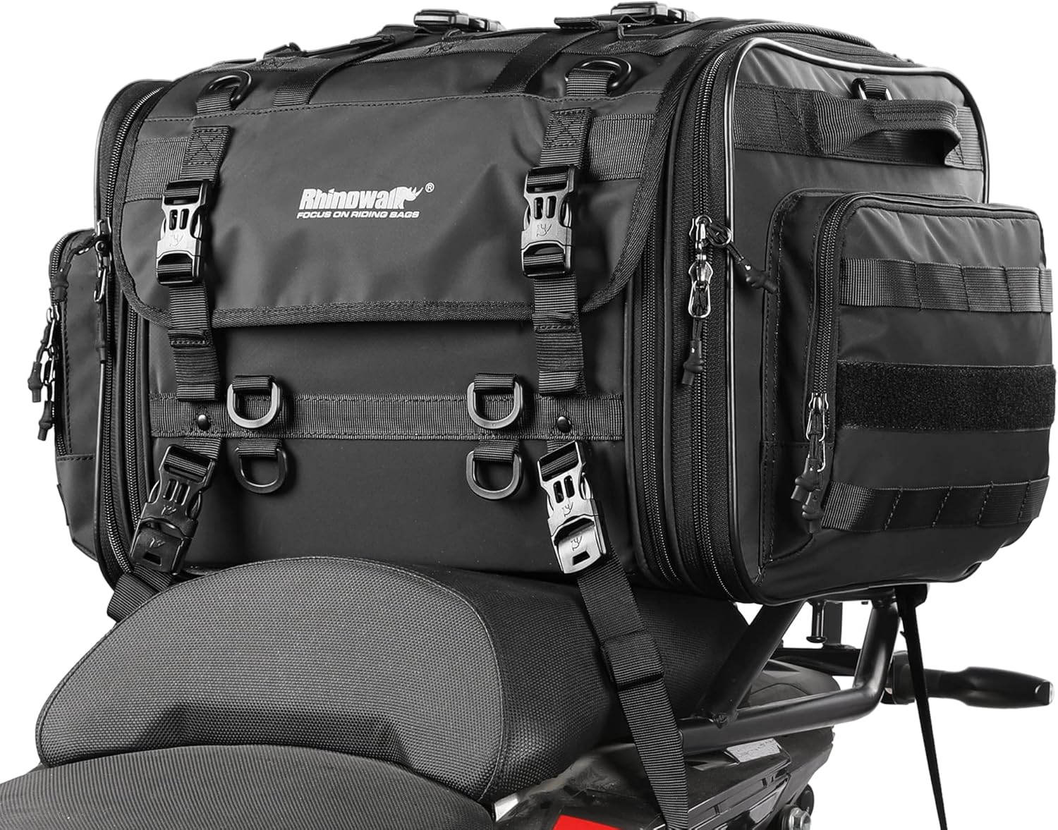 Amazon.com: HUNTVP 40-60L Motorcycle Seat Bag Motorcycle Tail Bag ...