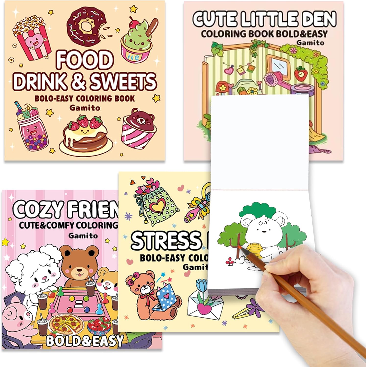 Amazon.com: 4-Pack Mini Coloring Book for Adults, Travel Small Coloring ...