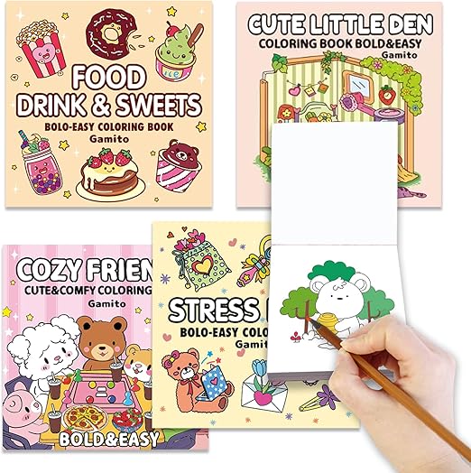 Amazon.com: 4-Pack Mini Coloring Book for Adults, Travel Small Coloring ...