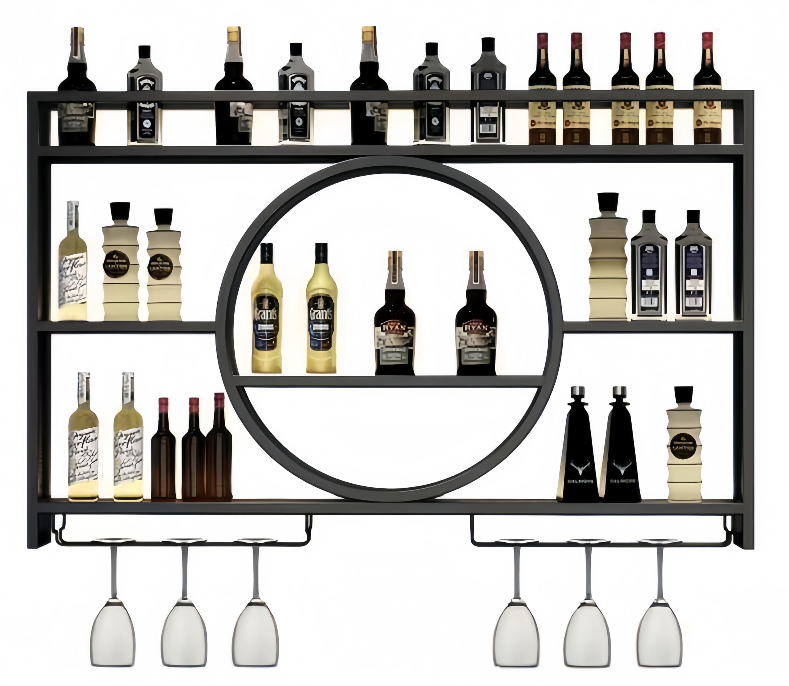 Amazon.com: 39" Upgrade Metal Wall Mounted Wine Rack, Bar Shelves Wall ...
