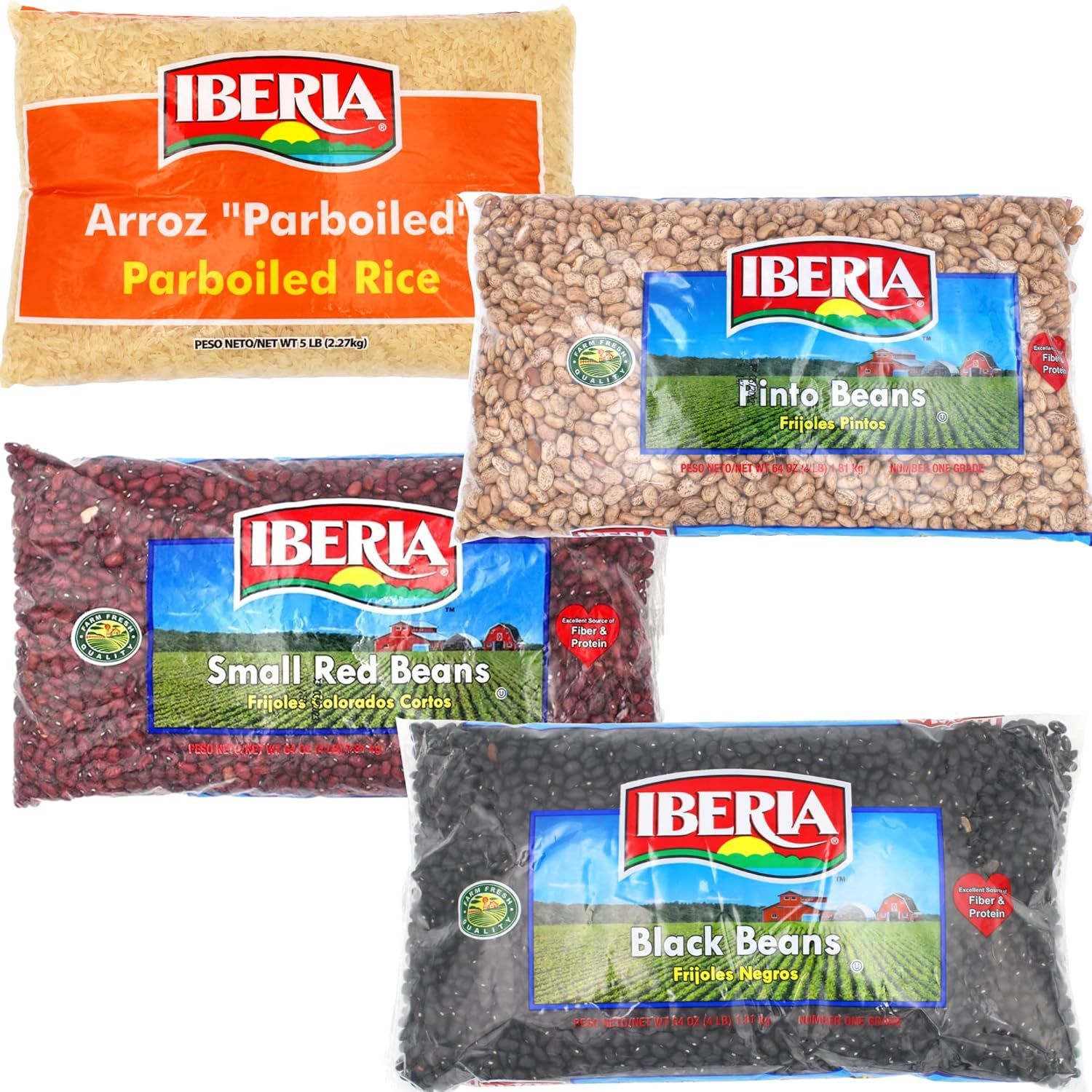 Amazon.com : Iberia Long Grain Parboiled Rice, 5 lb. + Iberia Black ...