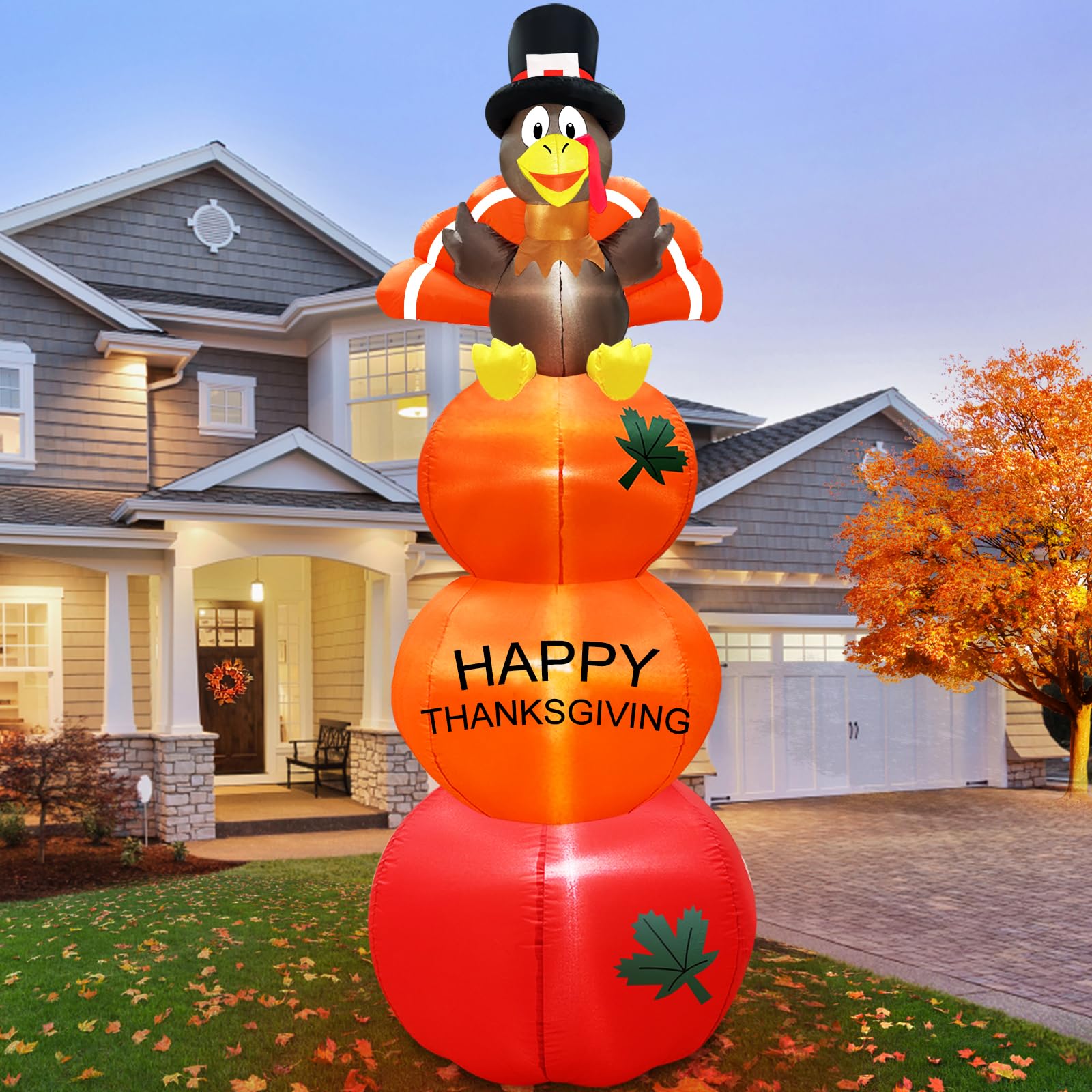 Amazon.com: TURNMEON 8 Foot Tall Thanksgiving Inflatables Turkey ...