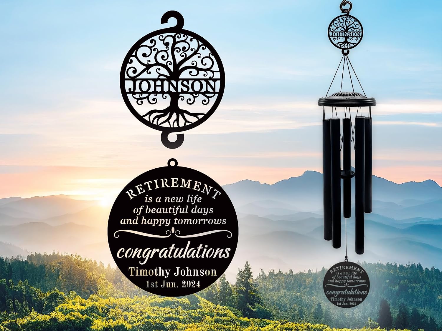 Amazon.com : Personalized Retirement Wind Chimes,Tree of Life Wind ...