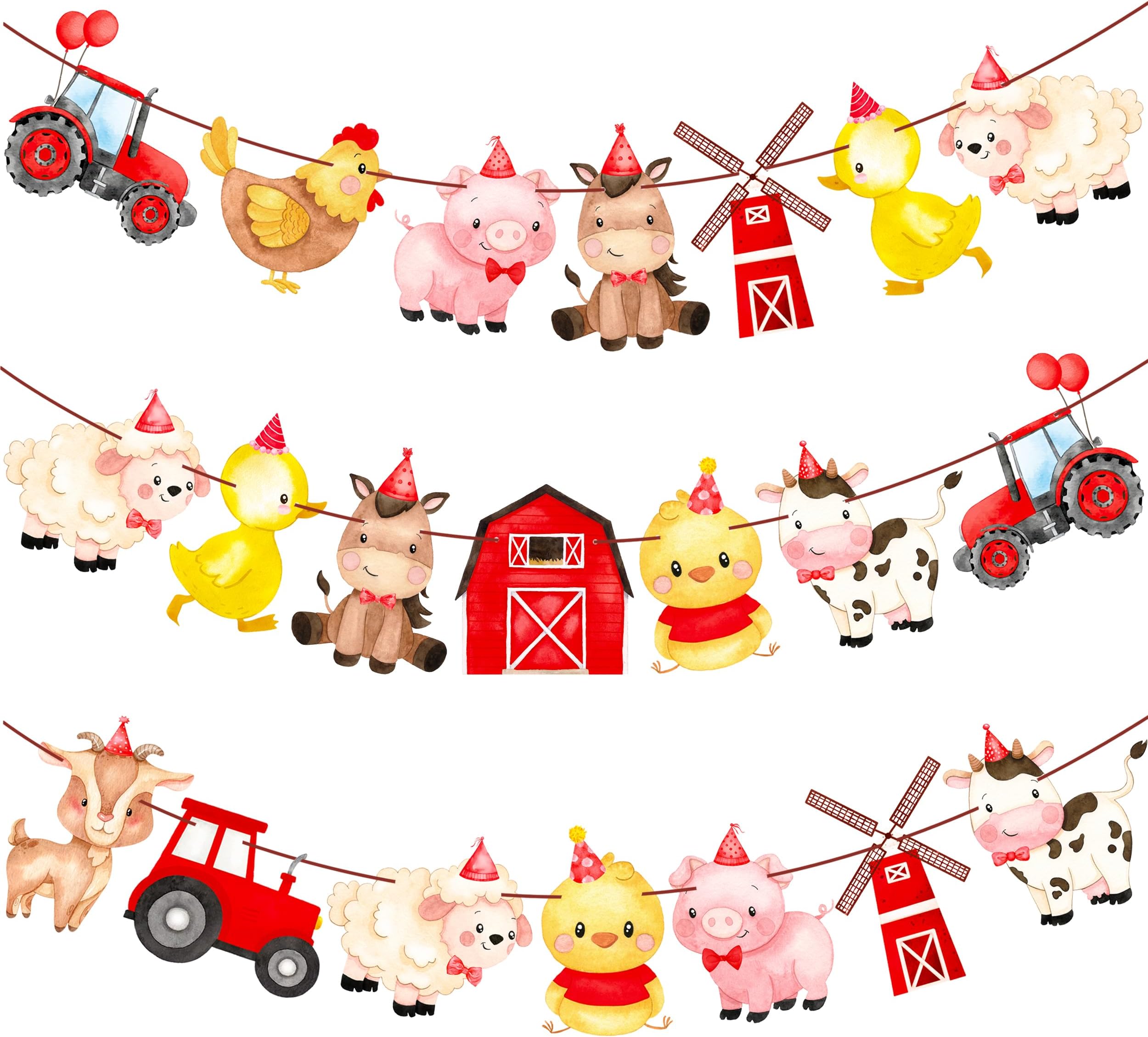 Amazon.com: Farm Animals Birthday Banner,Farm Animals Themed Birthday ...