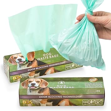 Amazon.com: BOS Odor-Sealing Dog Poop Bags for Pet Waste - Disposal ...