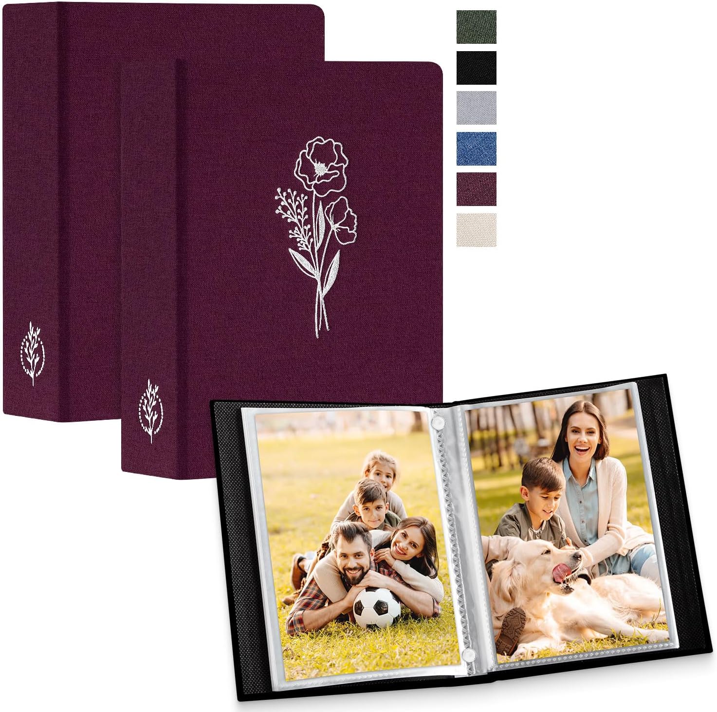 Lanpn Photo Albums 7x5 2 Packs, Linen Cover Small Acid Free Top Load ...