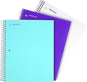 Amazon.com : Mintra Office Durable Spiral Notebook - 2 Subject (College ...
