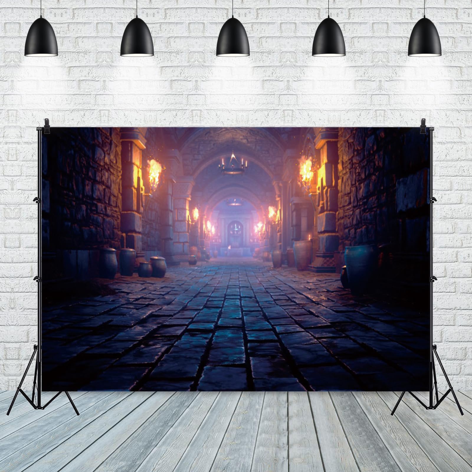 Amazon.com: Leowefowa 10x8ft Vinyl Scary Medieval Catacombs Backdrop ...