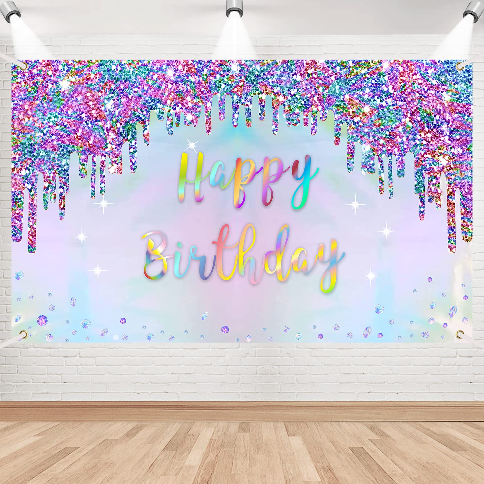Holo Happy Birthday Decoration 9ft Holographic Happy 18th Birthday