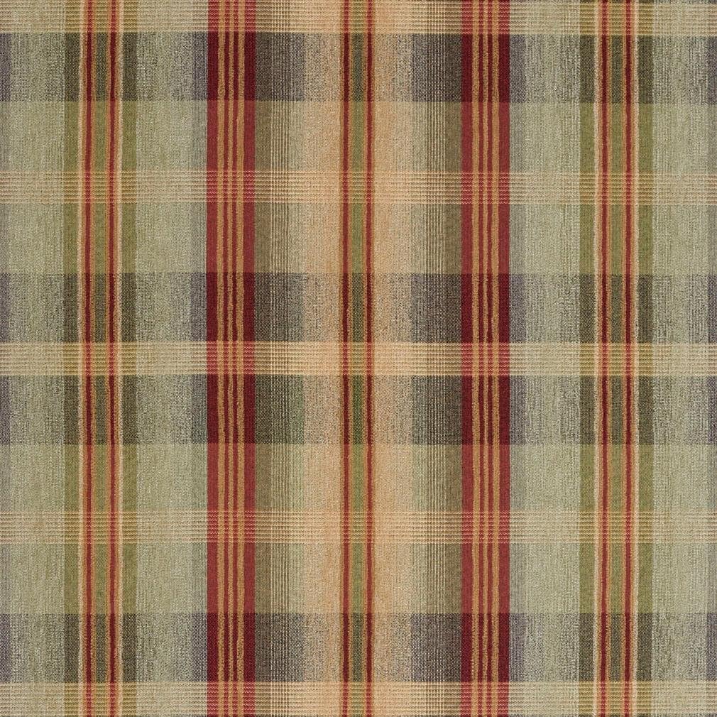 Amazon.com: F140 Green Blue and Red Plaid Chenille Upholstery Grade ...