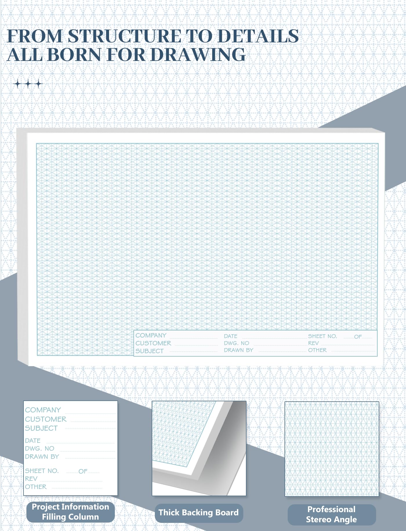 Snapklik.com : Isometric Graph Paper 11x17, 50 Sheets Large Graph Paper ...