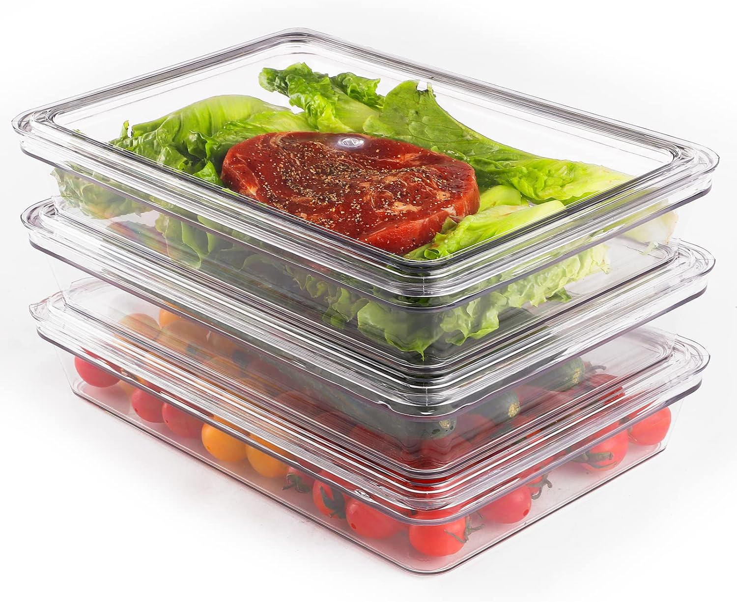 Amazon.com: TLC Depot Fridge Organizer Food Storage Containers – 3 ...