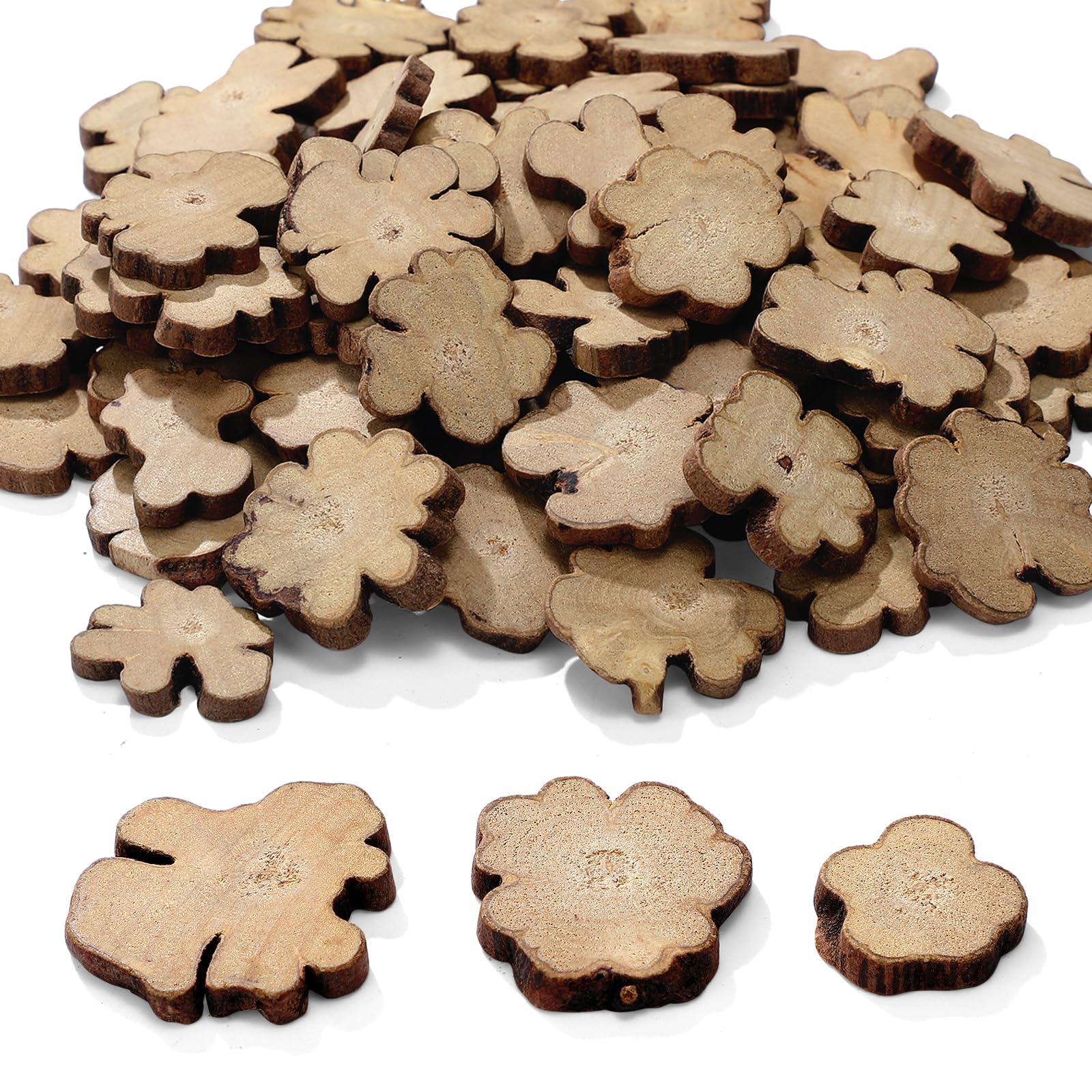 Amazon.com: Gerrii 90 Pcs Irregular Wood Slices Log Slices for ...