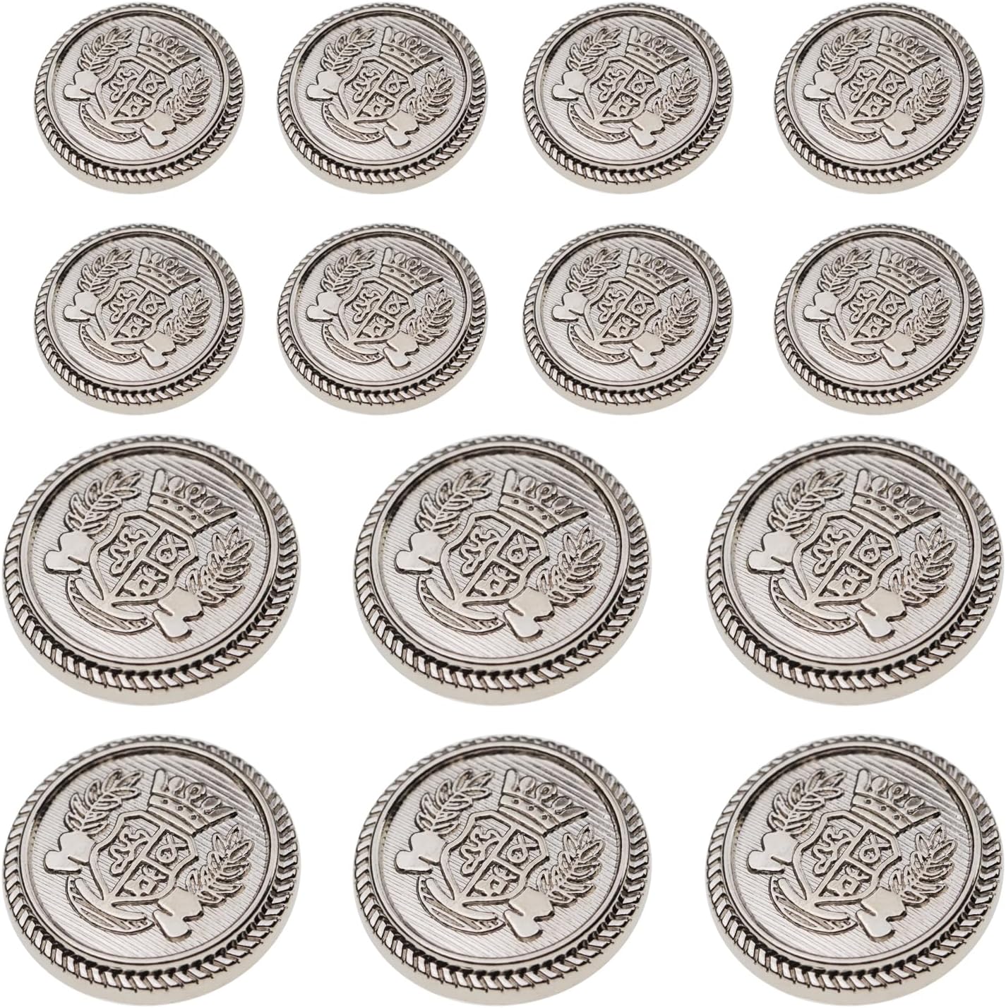 Amazon.com: 16 PCS Metal Buttons Silver Buttons Metal Blazer Button ...