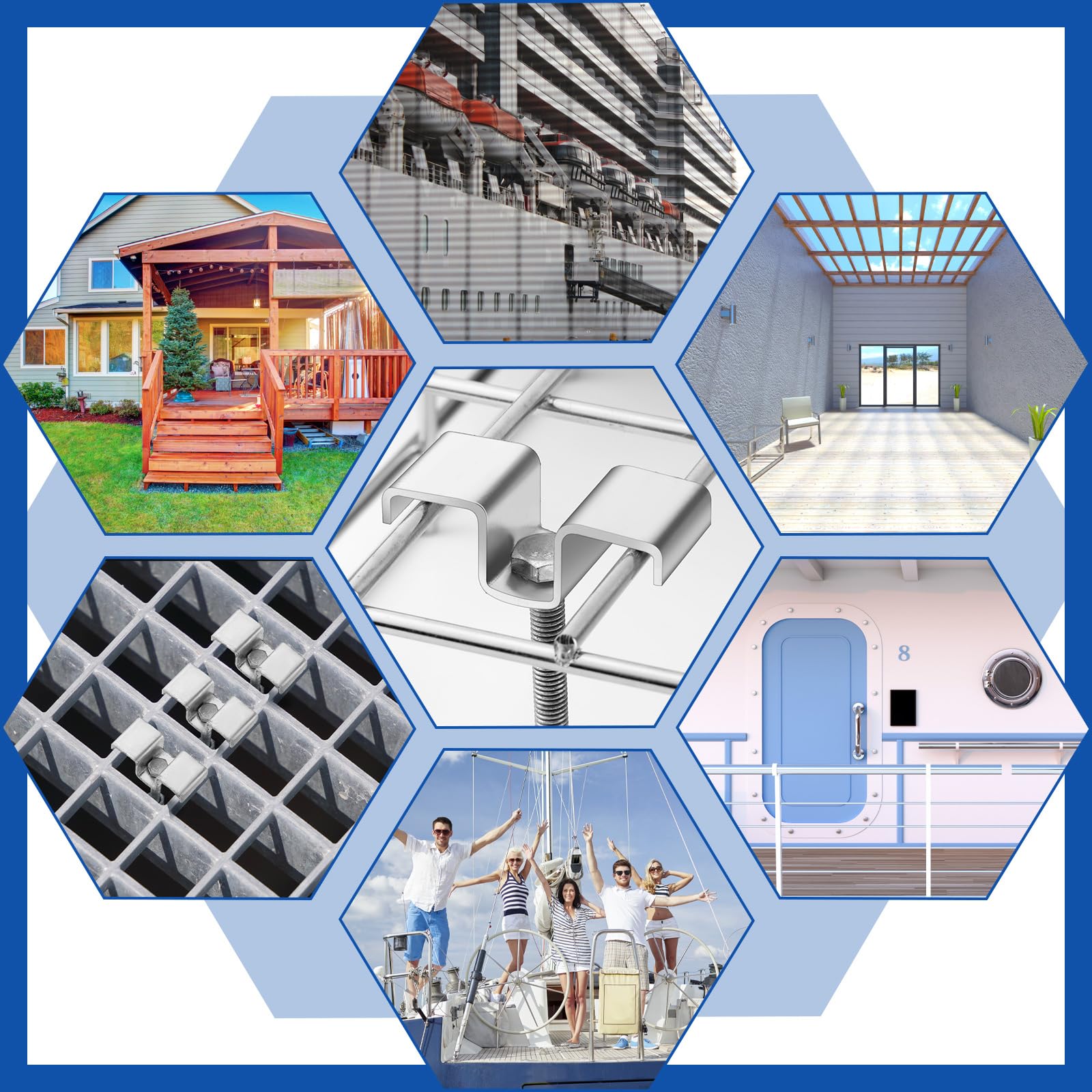 Snapklik.com : 50 Pcs Saddle Clips For Grating 316 Stainless Steel Bar ...