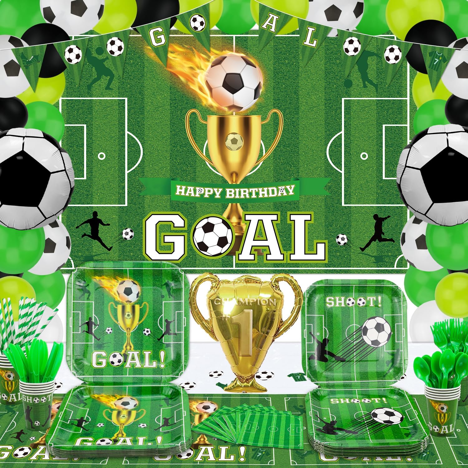 Amazon.com: Soccer Party Decorations Soccer party supplies Soccer ...