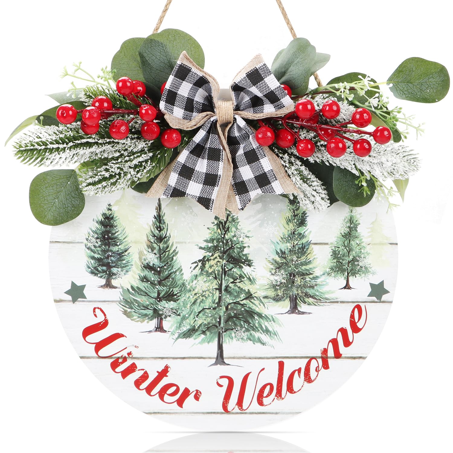 Amazon.com: TOARTI Winter Welcome Sign for Front Door Decor Merry ...
