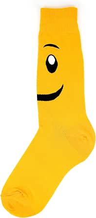 Amazon.com: Foot Traffic, Men's Wacky Novelty Socks, Smiley Face (Shoe ...