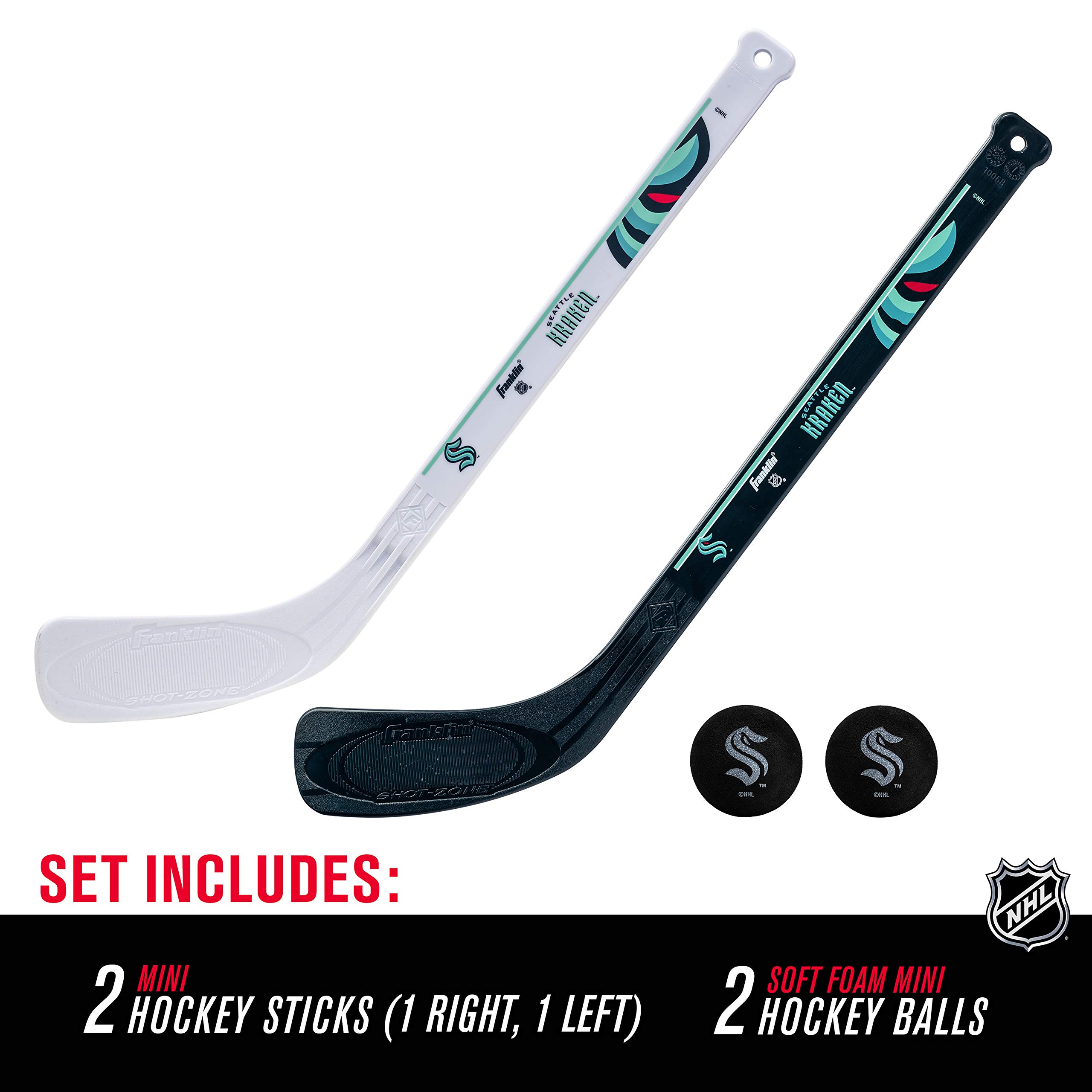 Snapklik.com : Franklin Sports Seattle Kraken NHL Mini Hockey Stick Set