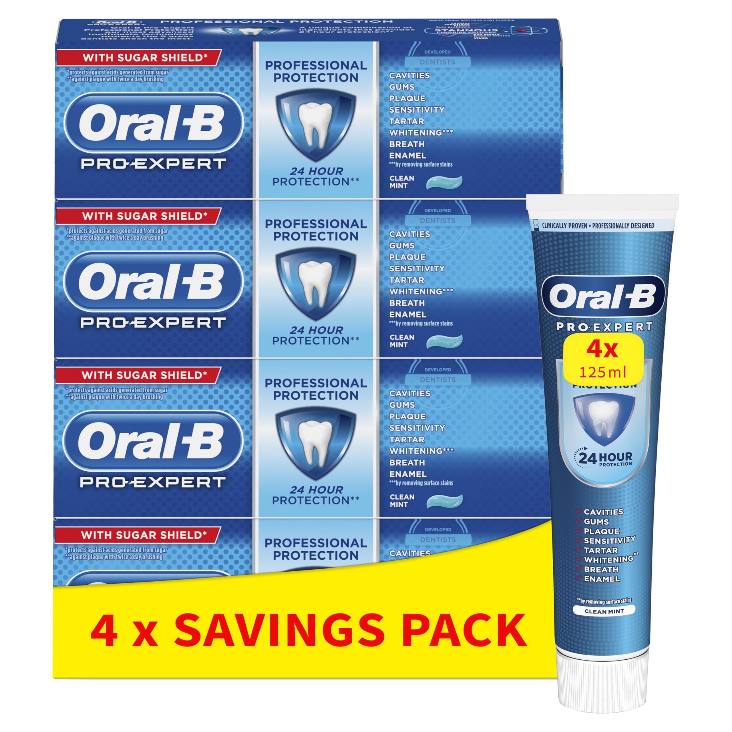 Oral-B Pro-Expert Professional Protection Toothpaste, 500 ml (125 ml x ...