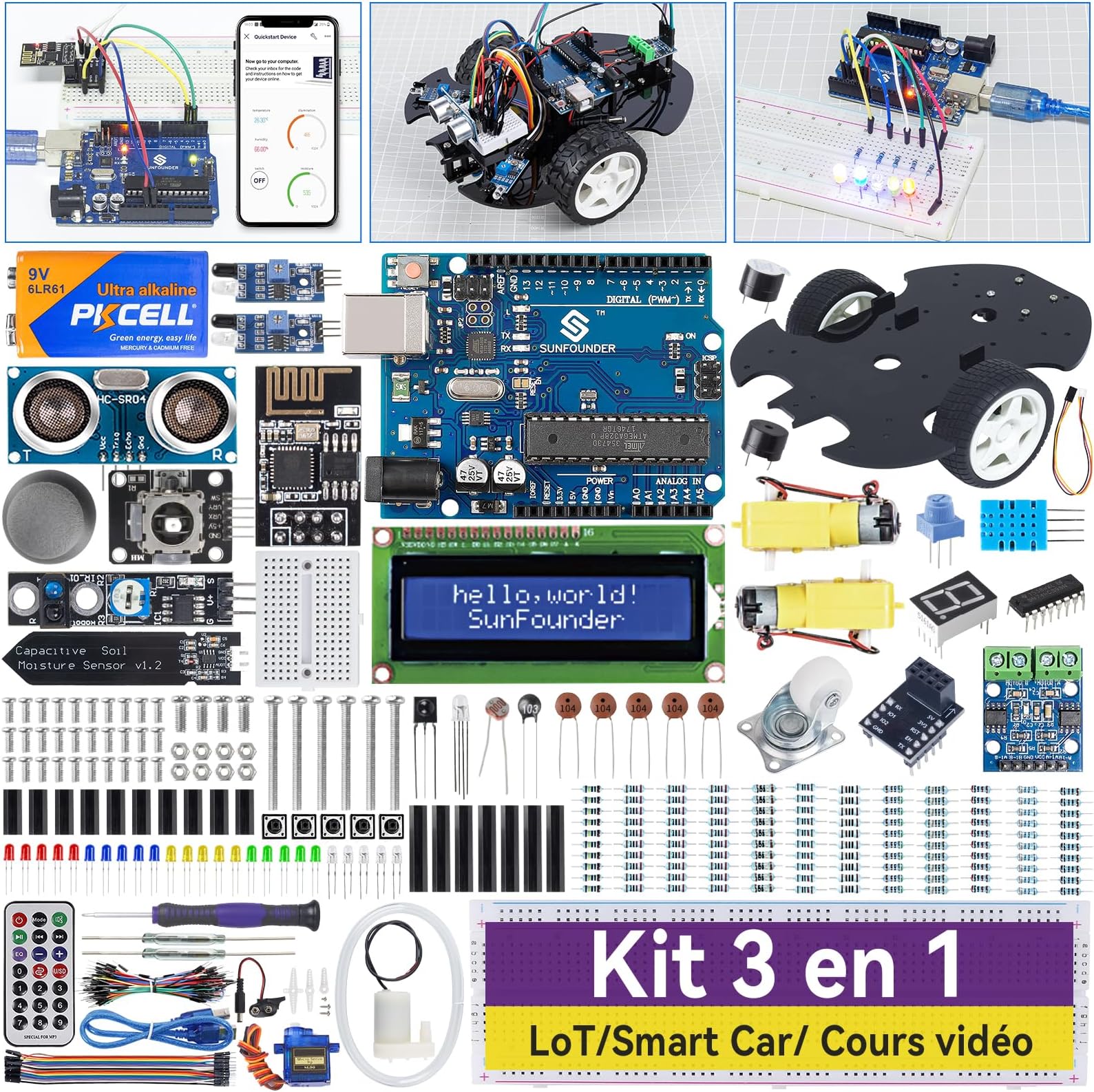 ELEGOO UNO R3 Project Kit de démarrage le plus complet avec tutoriel compatible avec Arduino IDE ...