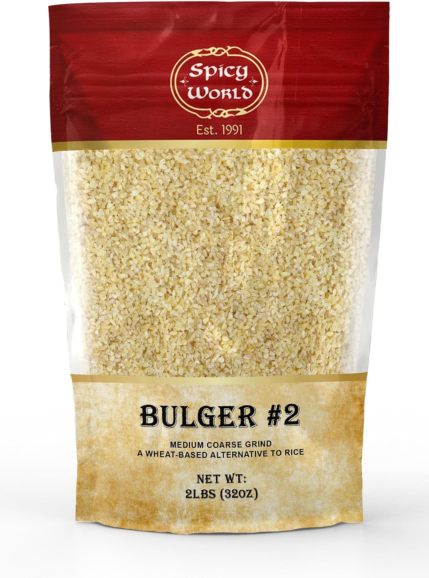 Amazon.com : Spicy World Bulgur Cracked Wheat Medium Coarse #2, 2 LB ...