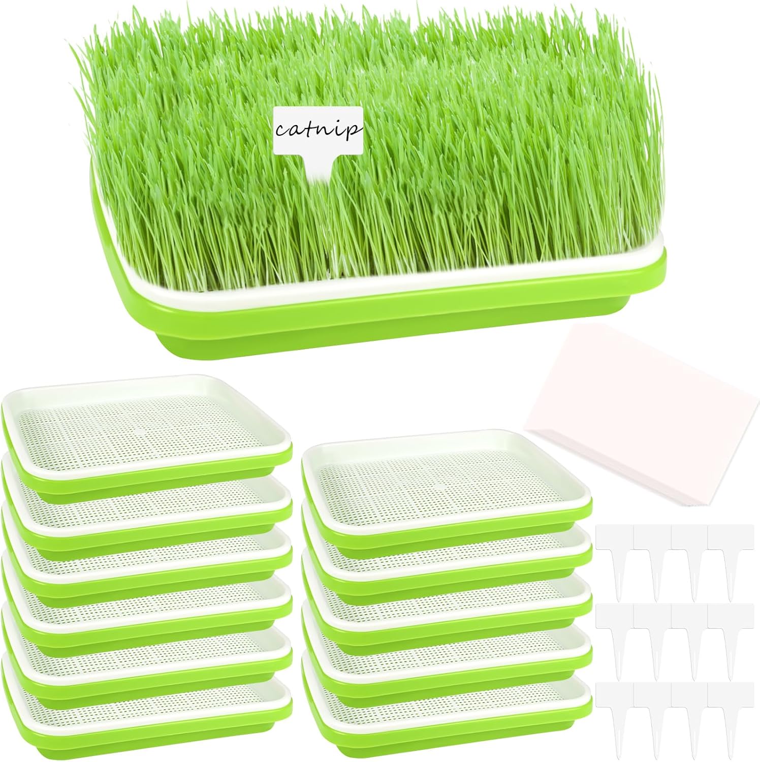 Amazon.com : VAIPI 12 Seed Sprouter Trays with 20 Planter Tags and 12 ...