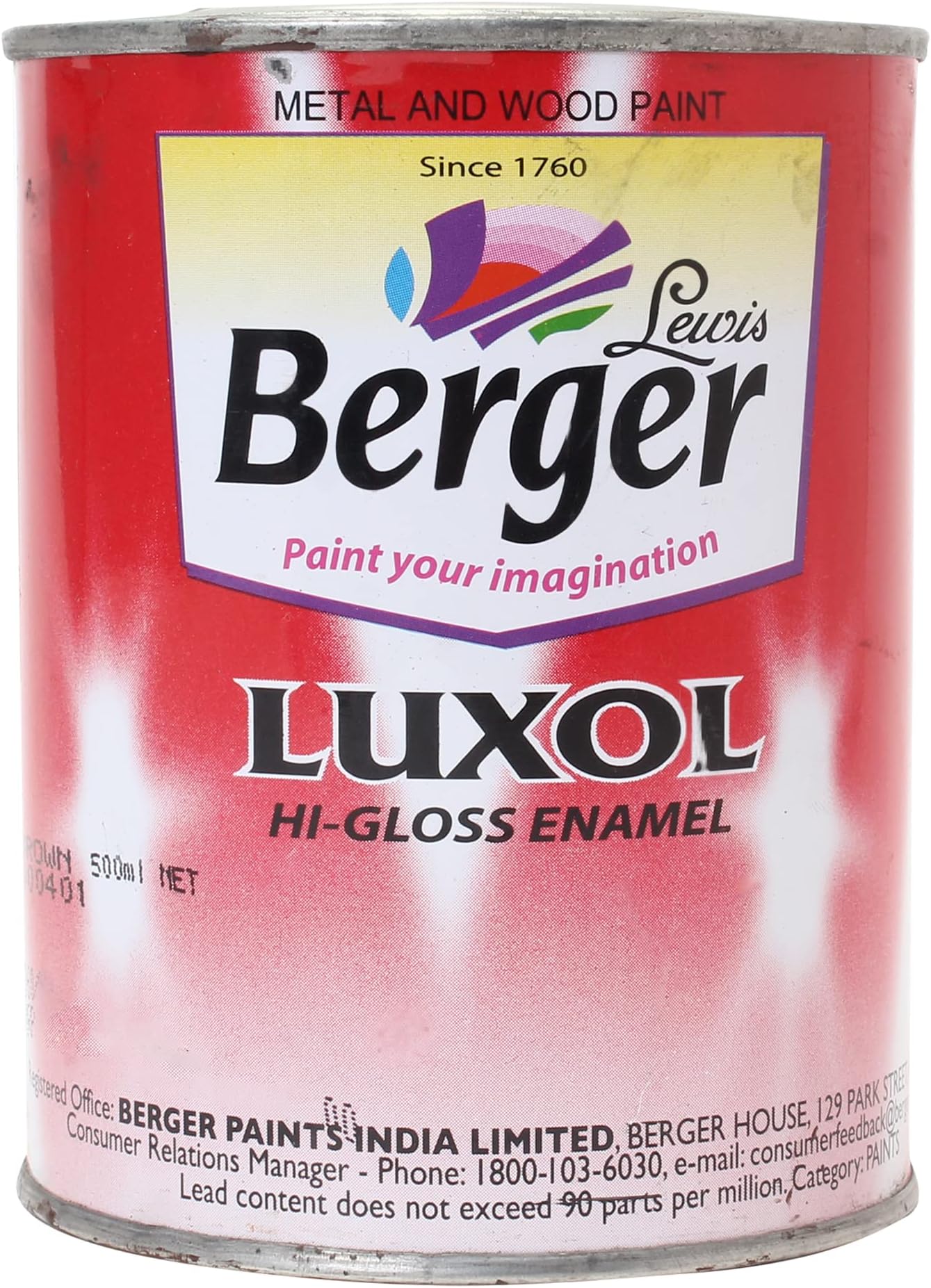 BERGER Luxol Hi Gloss Enamel Po Red 1Ltr : Amazon.in: Home Improvement