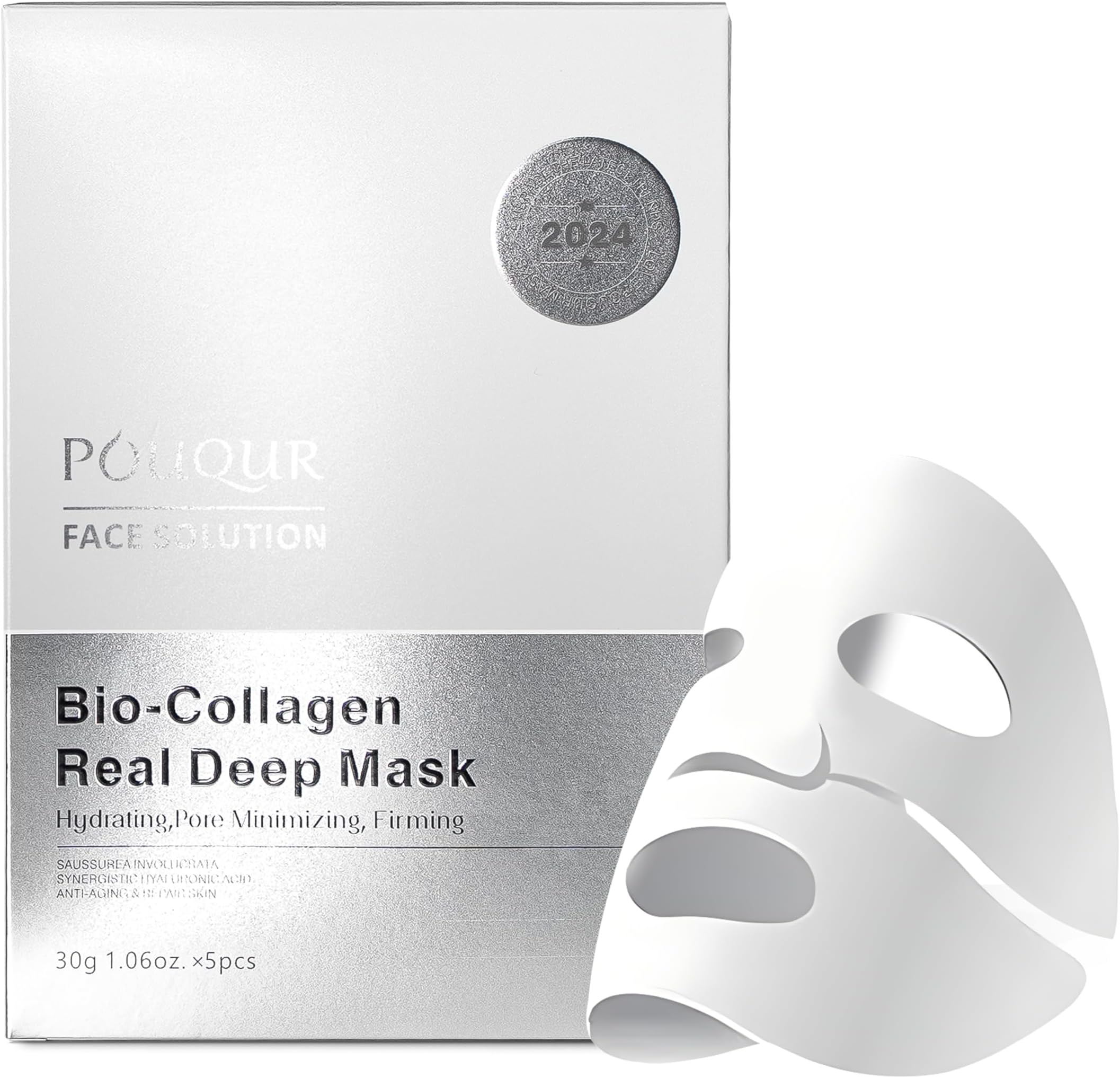 Amazon.com : POUQUR 5PCS Bio-Collagen Real Deep Mask, Hydrating ...