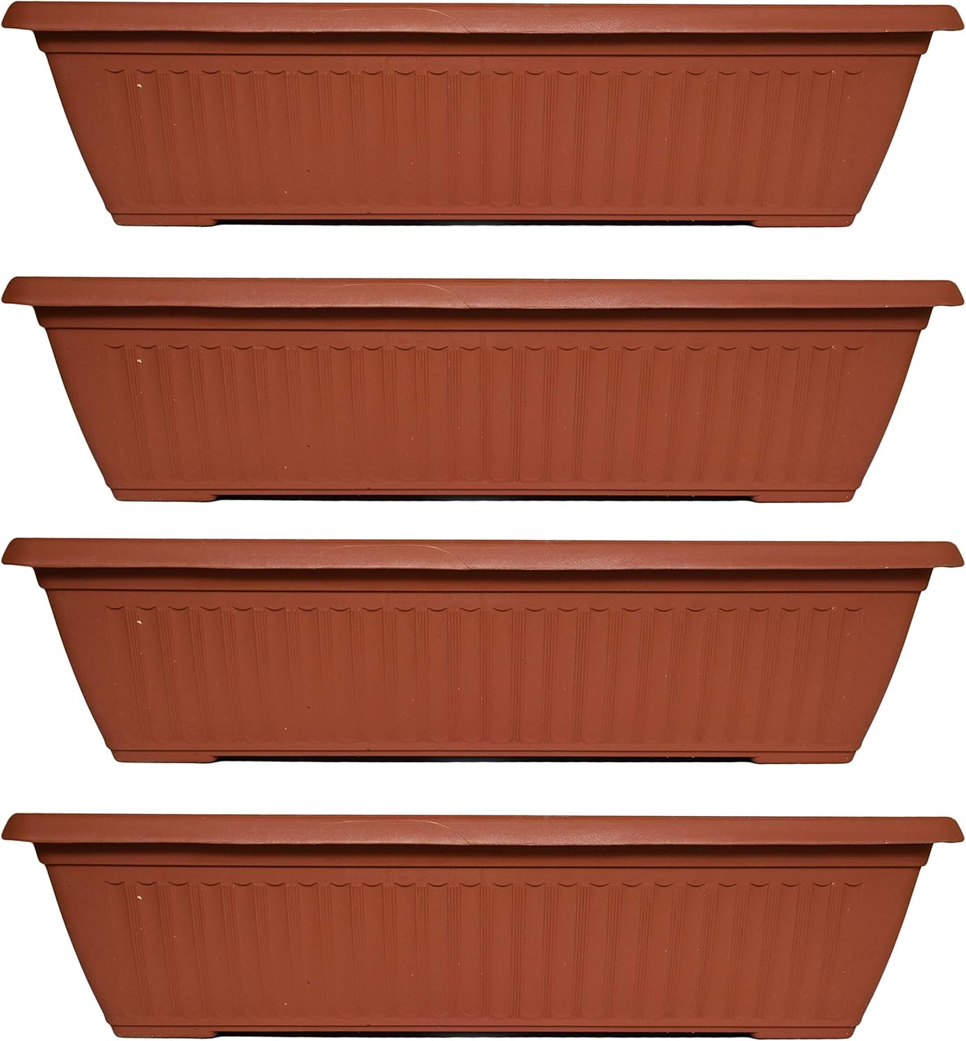 Amazon.com : Set of 4 Terra Cotta Rectangle Planter/Pots! Perfect for ...