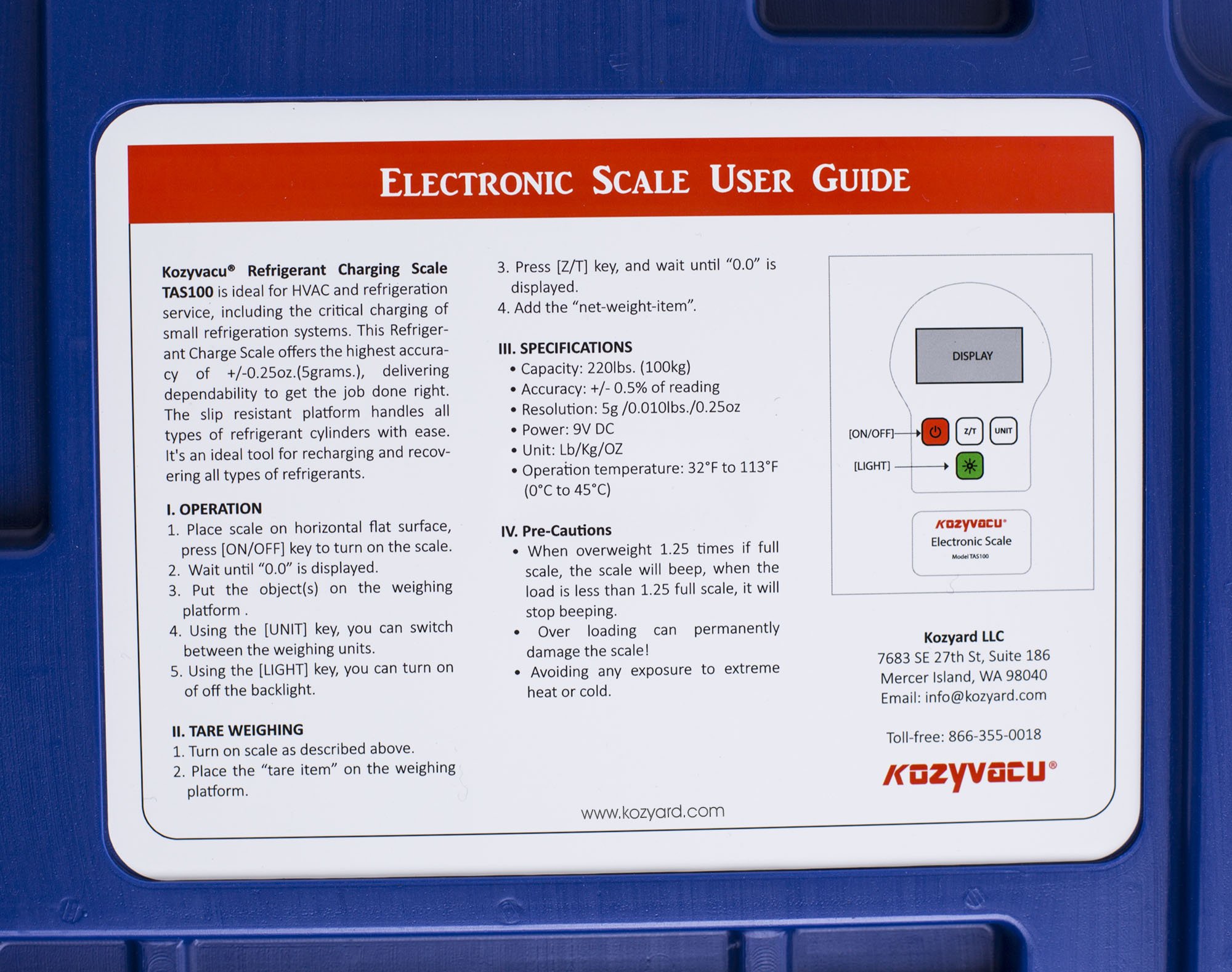 Snapklik.com : HVAC 220Lbs Refrigerant Scale Charging Weight Freon ...