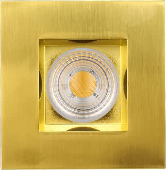 Perlglow 4 inch Square Brushed Brass Downlight Luminaire, High Output ...