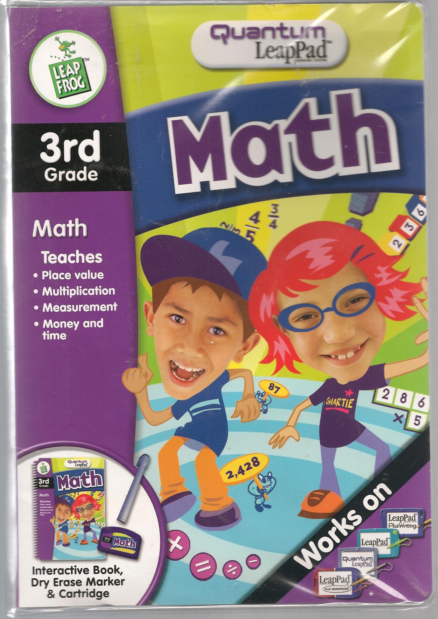 Quantum LeapPad 3rd Grade Math; Book, Dry Erase Marker & Cartrige ...