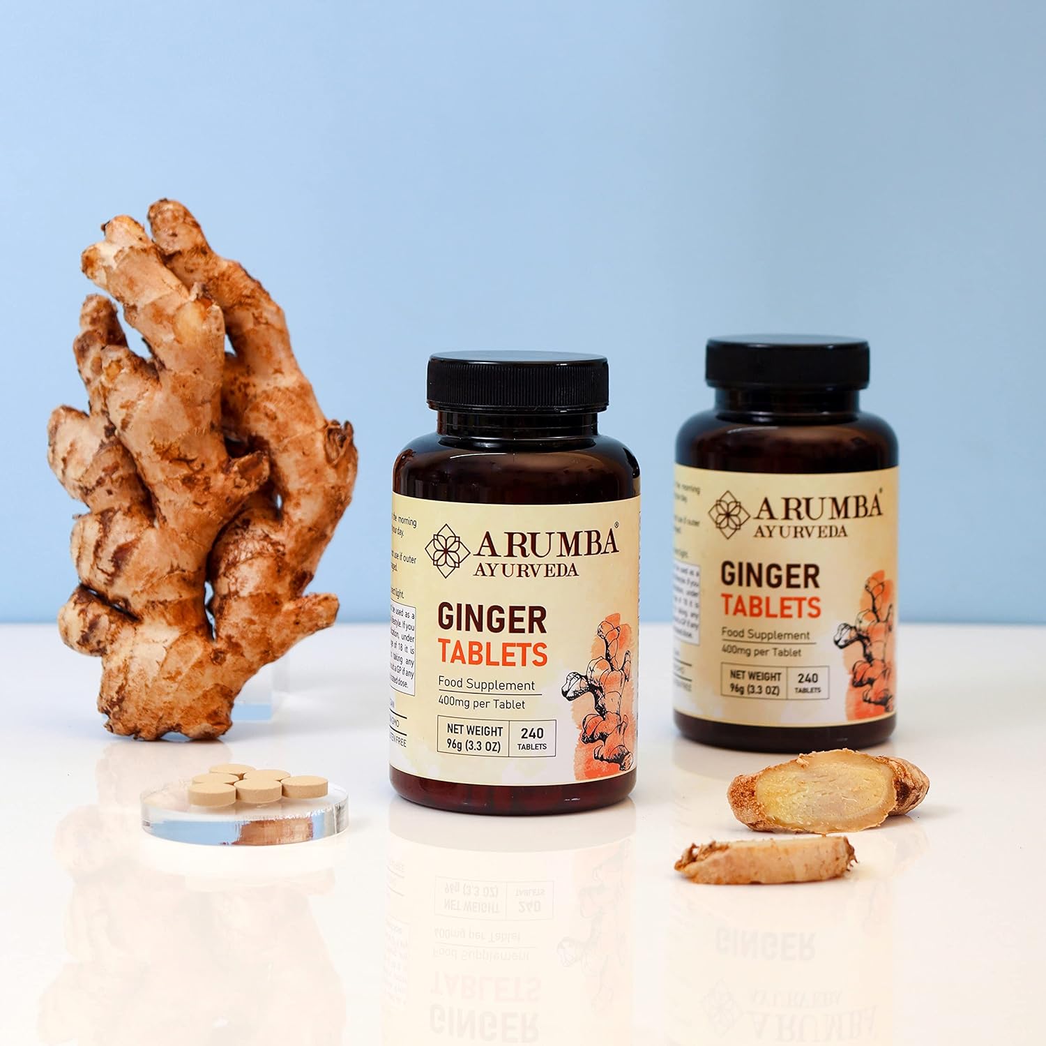 Arumba Ayurveda Ginger Tablets 240 Tablets, 400 mg per Tabelt, Made ...