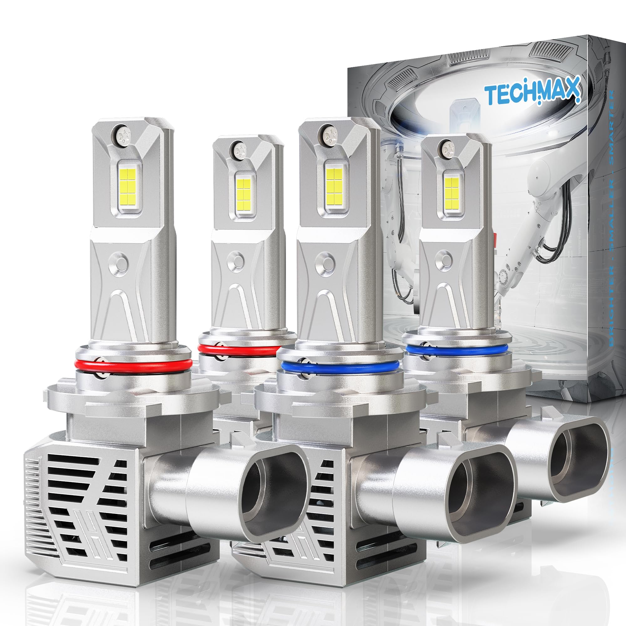 Amazon.com: TECHMAX 9005 9006 Light Bulbs, 6500K Xenon White HB3+HB4 ...