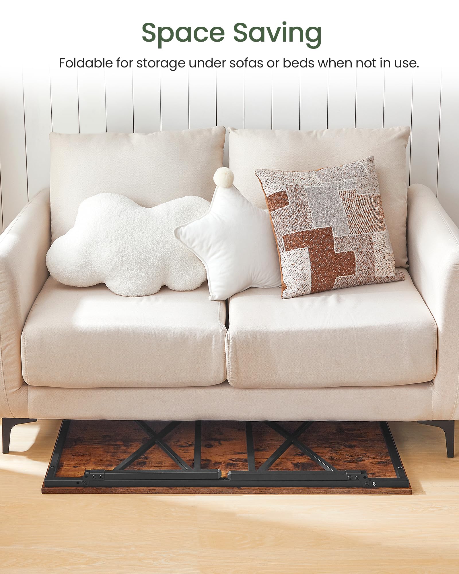 Folding Coffee Table 41.3" With Safety Buckles - Portable Floor Table ...