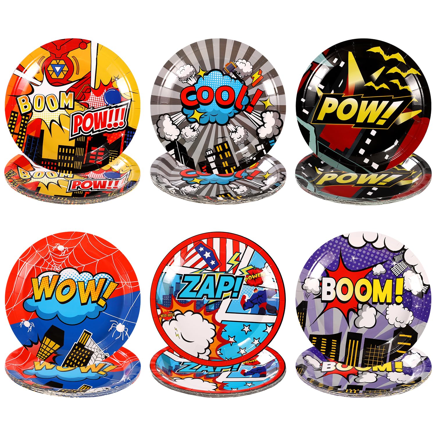 Amazon.com: XIHIRCD 60pcs Hero Birthday Party Plates, Hero Birthday ...
