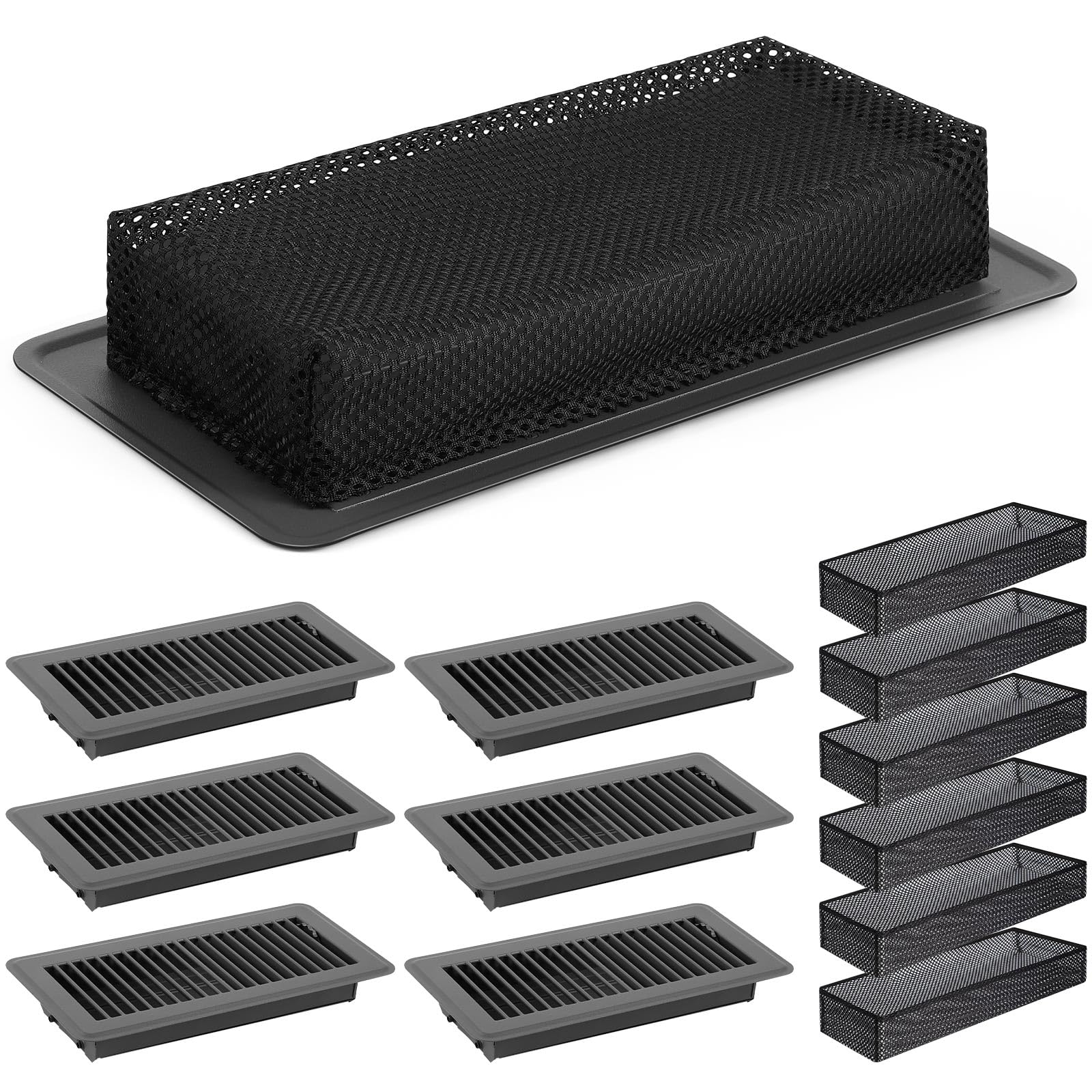 Therwen 12 Pcs Floor Vents Register with Cover Trap Set, Heavy Duty ...