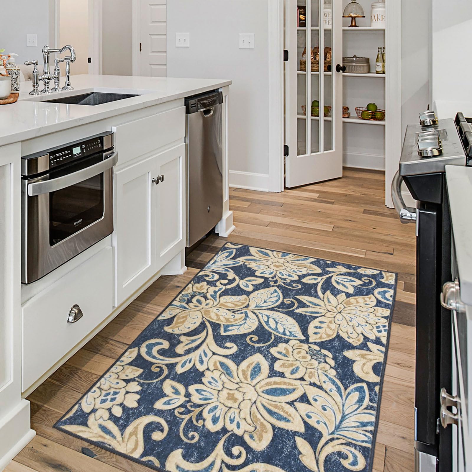 Othilic Paisley Floral Area Rug, Washable Rugs 3x5 Non-Slip Low-Pile ...