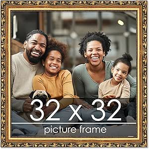 Amazon.com - Poster Palooza 32x32 Traditional Gold Square Picture Frame ...